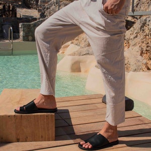 Men's Handmade Leather Sandals, Premium Natural Leather Slides ...