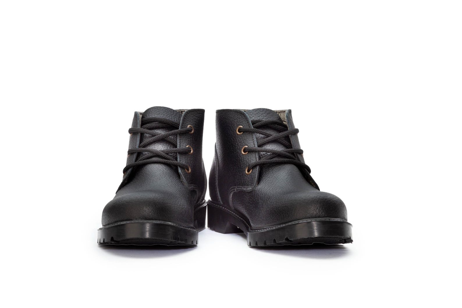 CHARA Handcrafted Women's Leather 4-inch 10-cm Boots Rugged Full Grain ...