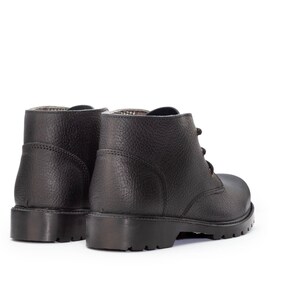 CHARA Handcrafted Women's Leather 4-inch 10-cm Boots Rugged Full Grain ...