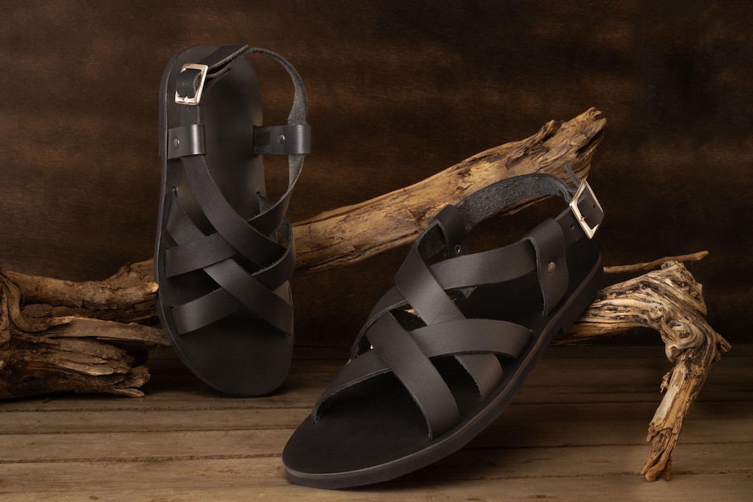 Handmade Men's Gladiator Sandals: Full Grain Leather, Rear Strap - Etsy
