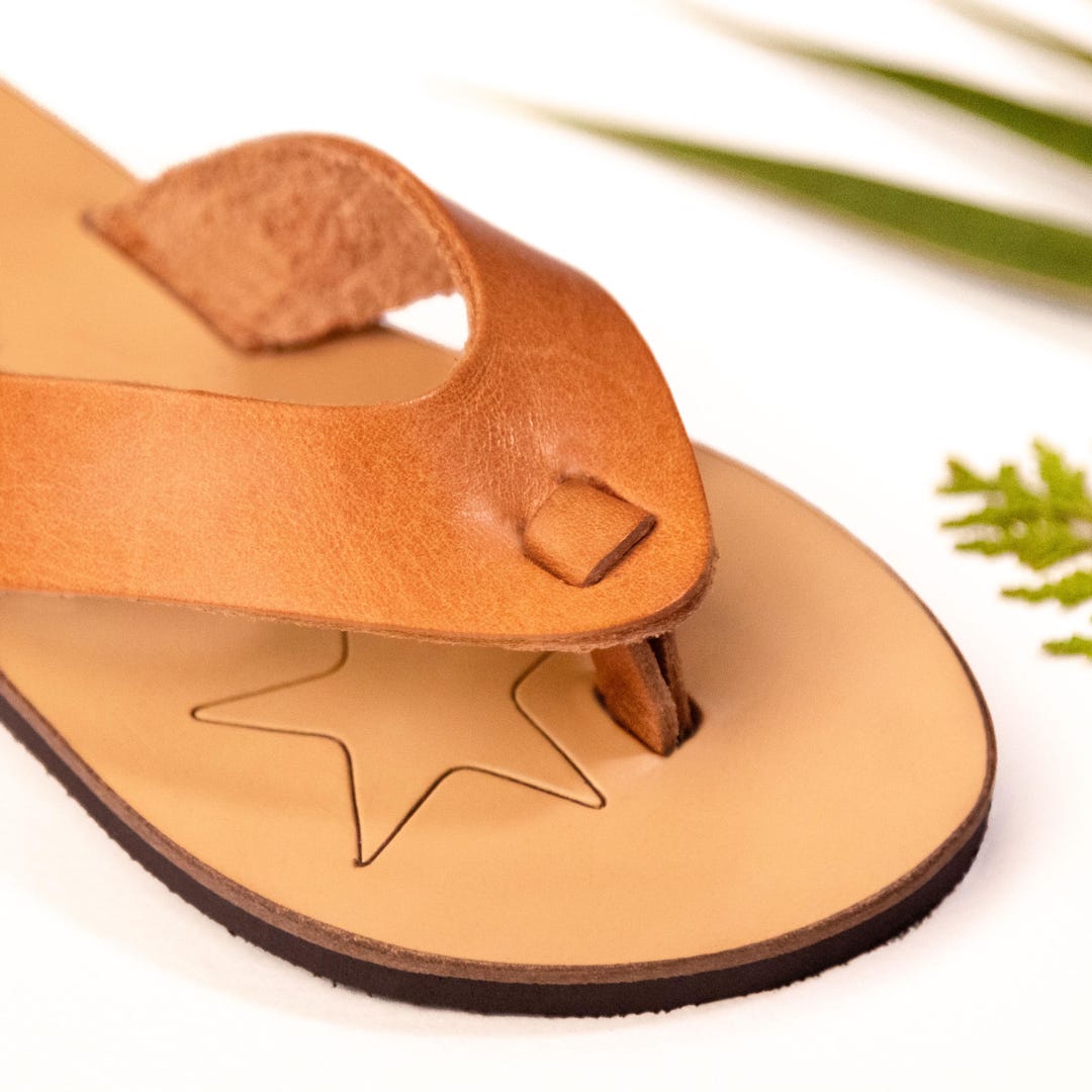 Top-grain Leather Flip Flop Sandals for Kids, Eco-friendly Lightweight ...