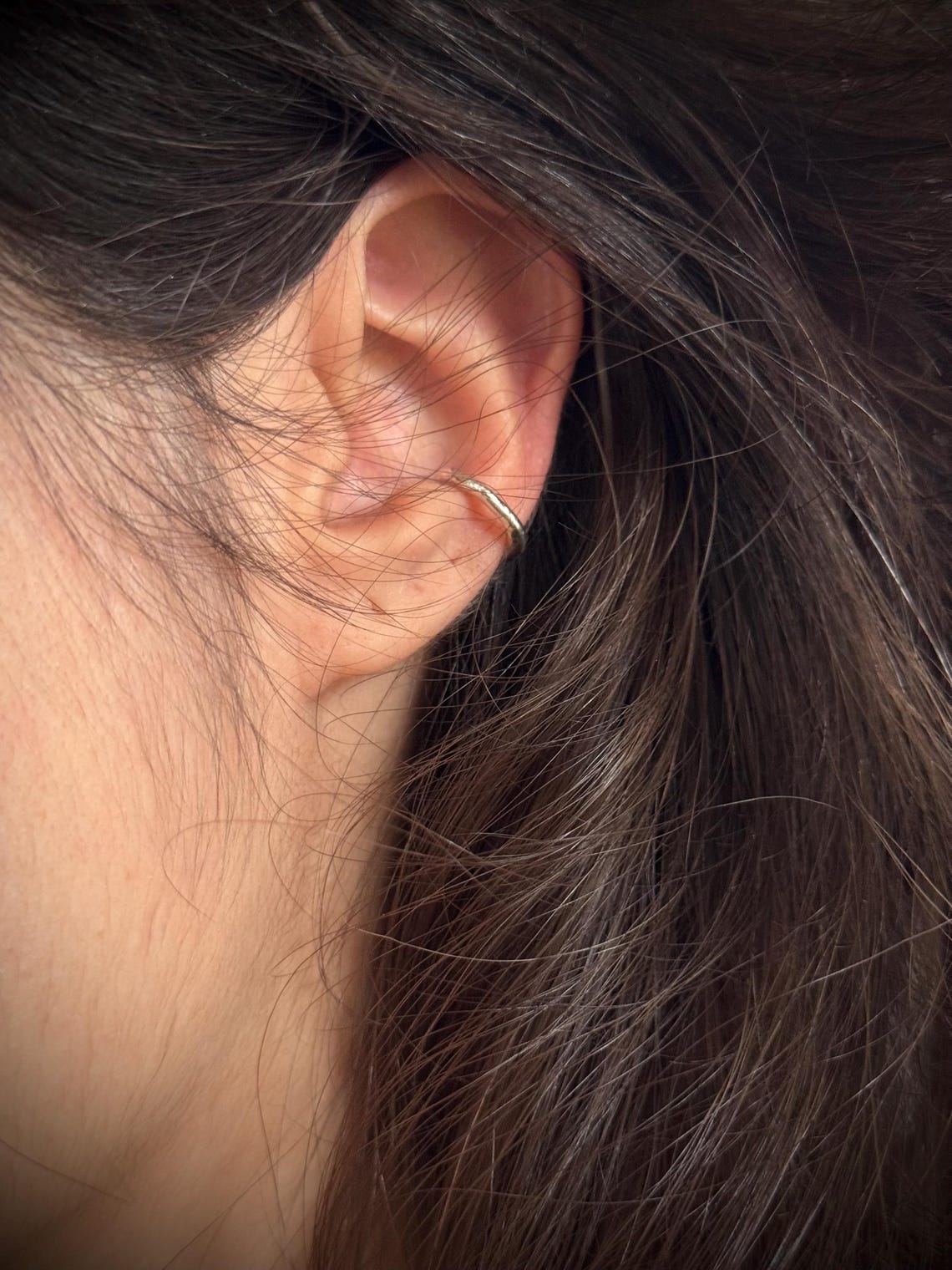 Molten Ear Cuff, Faux Cartilage Piercing, Fake Cuff Piercing, Brutalist ...