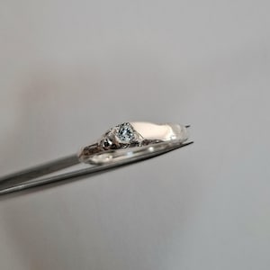 Melted Silver Ring With Natural Gemstone, Organic Shape Sterling Silver ...
