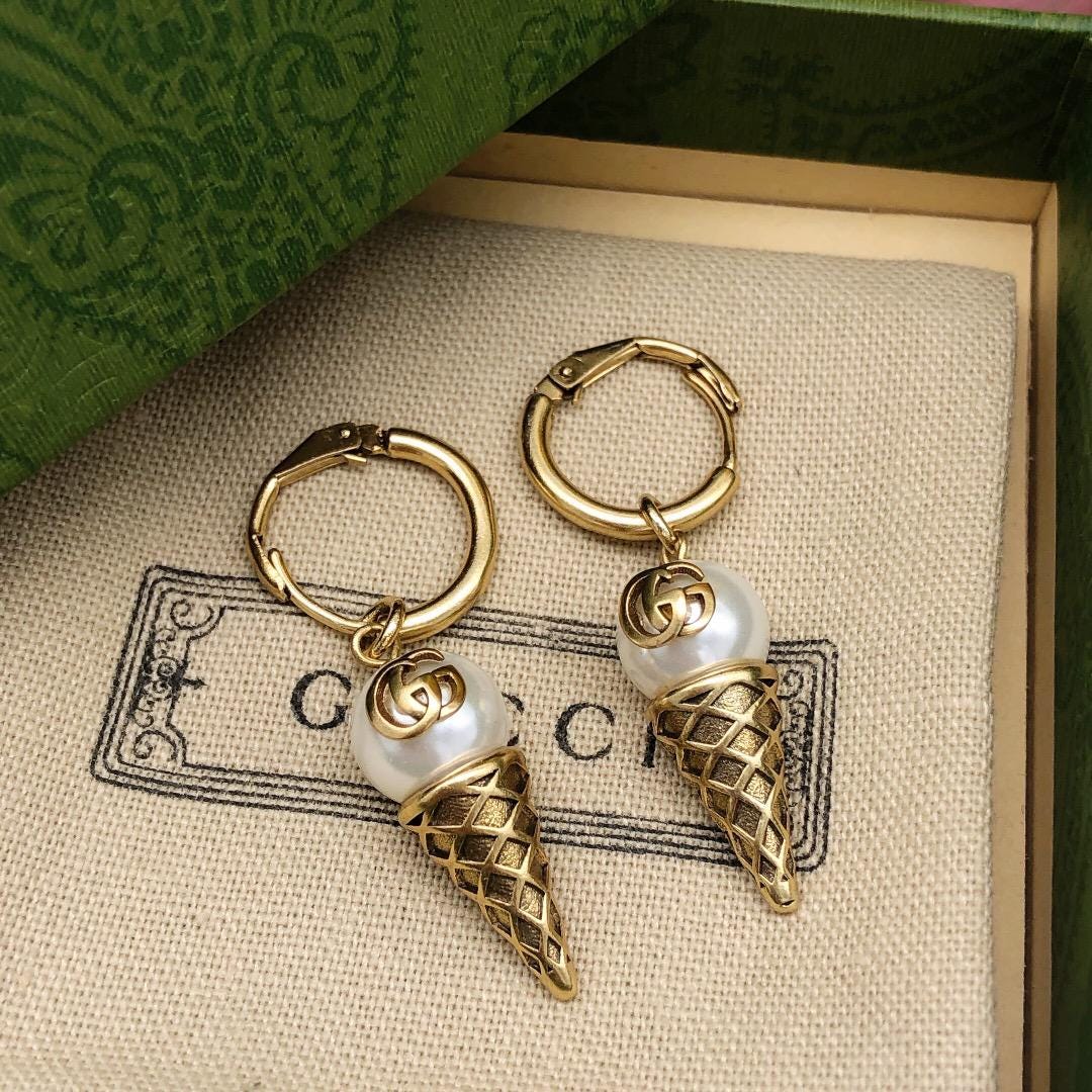 Gucci Vintage Ice Cream Dangle Pearl Earrings - Etsy