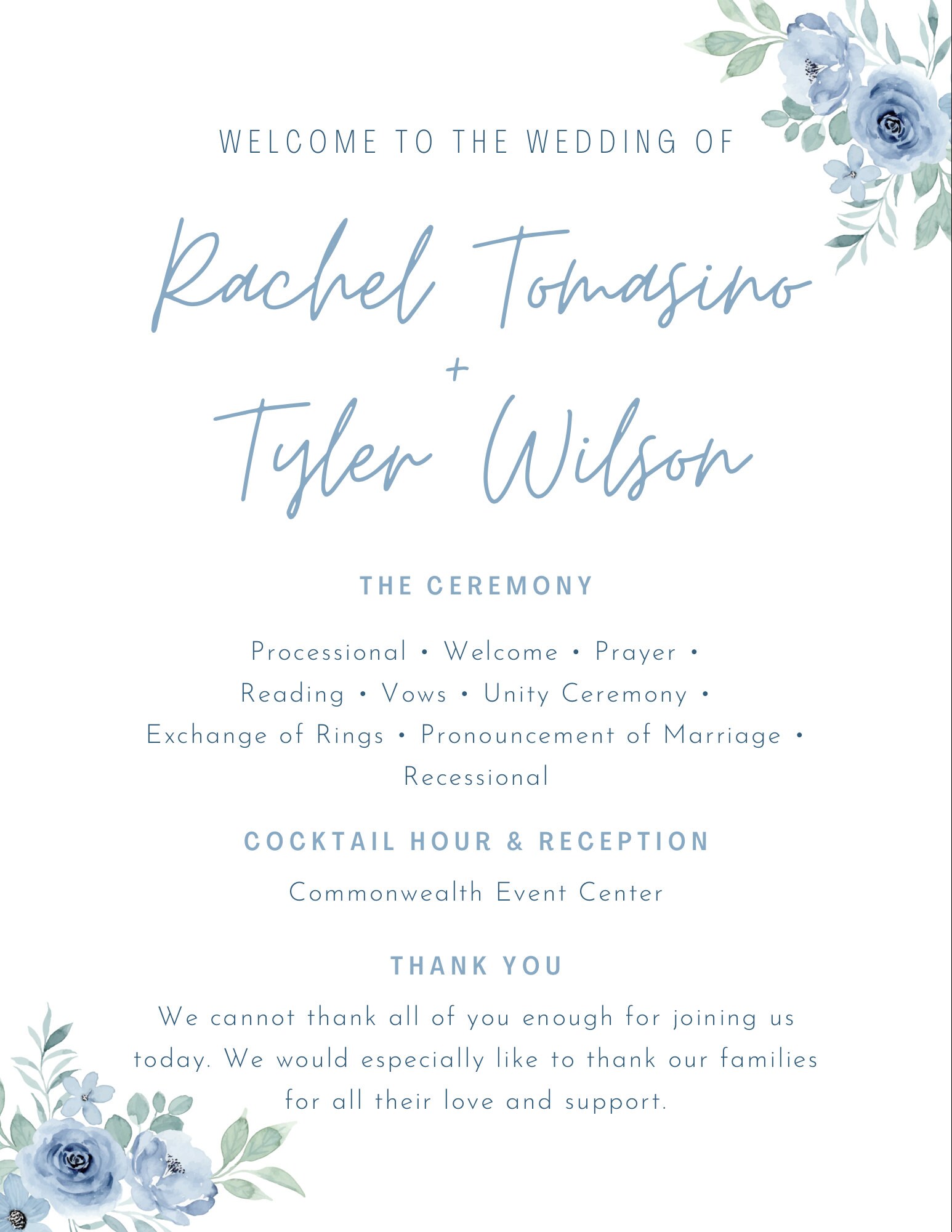 Customizable Wedding Program - Etsy