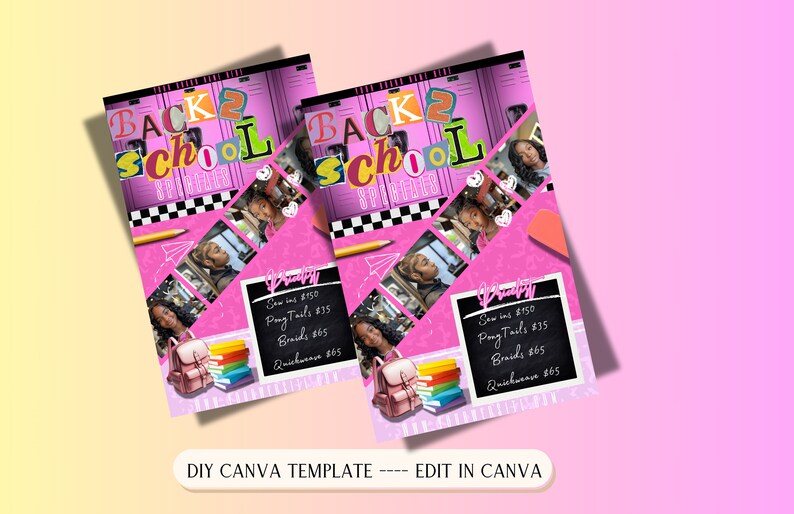 Back to School Sale Flyer, Braid Prices Flyer, Braids Sale Flyer, Back ...