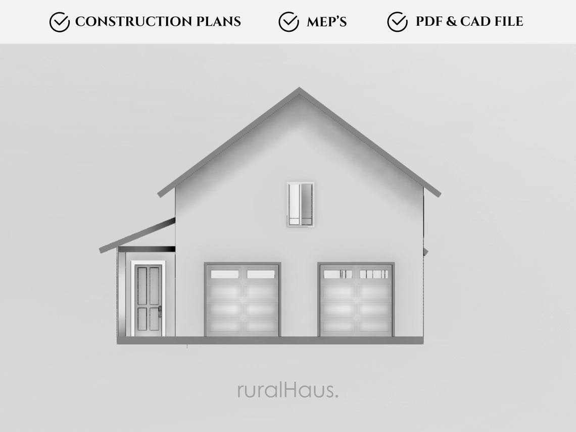 34x35 Barndominium Plans | | Modern Farmhouse Plans | One Bedroom ...