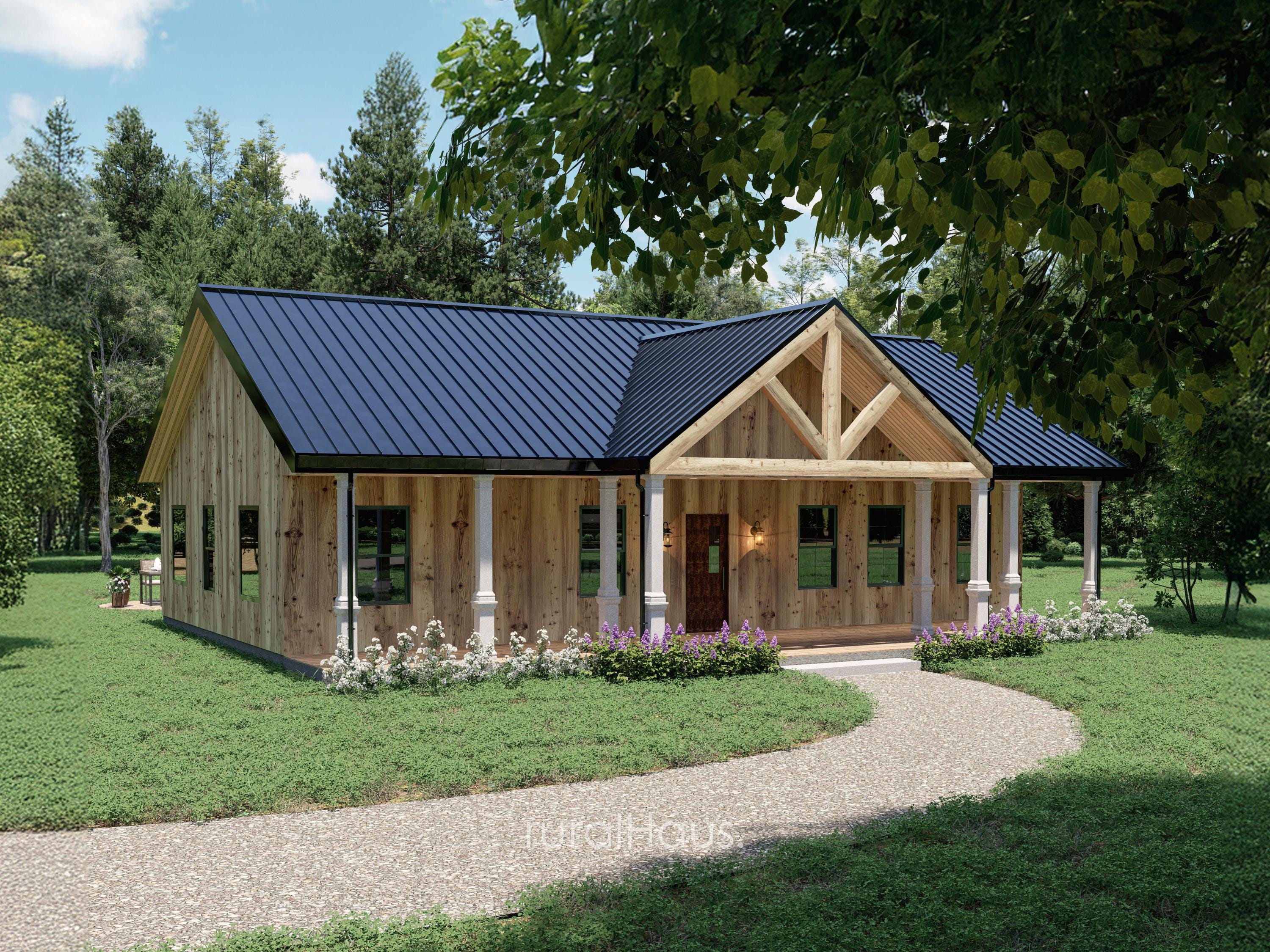 30x50 Barndominium Plans | 4 Bedroom Modern Farmhouse | Scandinavian ...