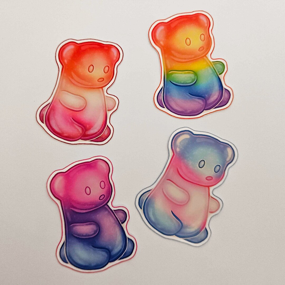 LGBT Pride Gummy Bear Vinyl Stickers - Etsy