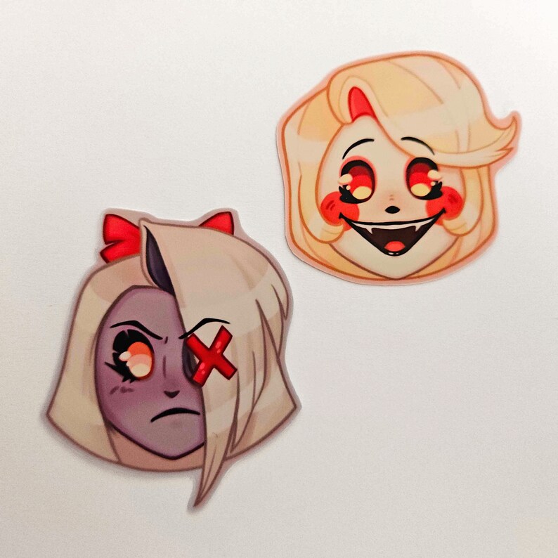 Hazbin Hotel Charlie and Vaggie Chibi Vinyl Stickers - Etsy