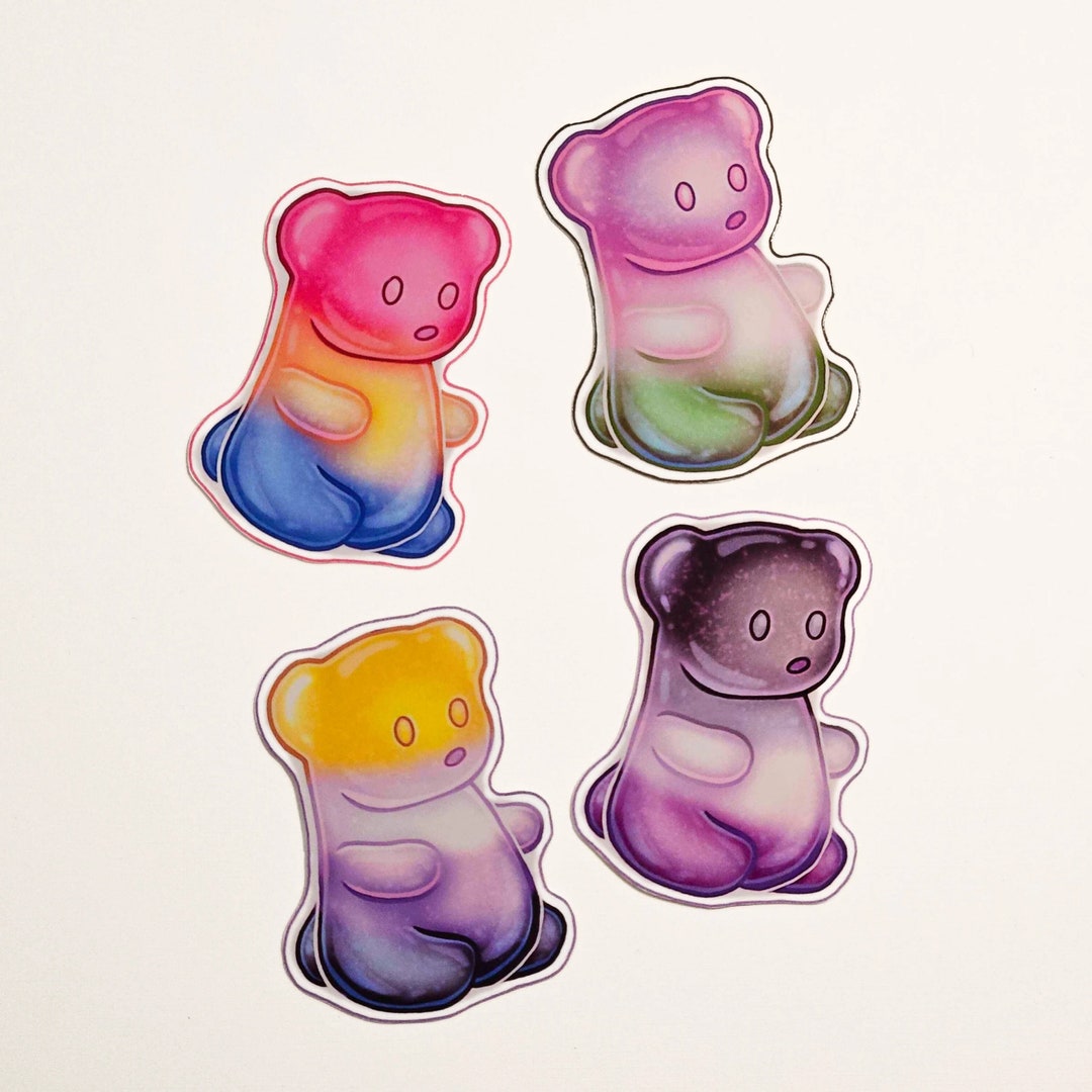 LGBT Pride Gummy Bear Vinyl Stickers Pansexual Nonbinary Asexual ...