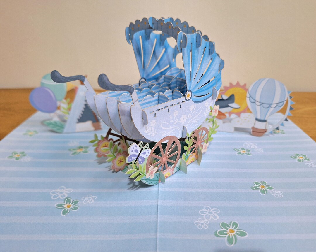 Card Mavens 3D Greeting Card New Baby Boy Girl Newborn Pop up Card ...