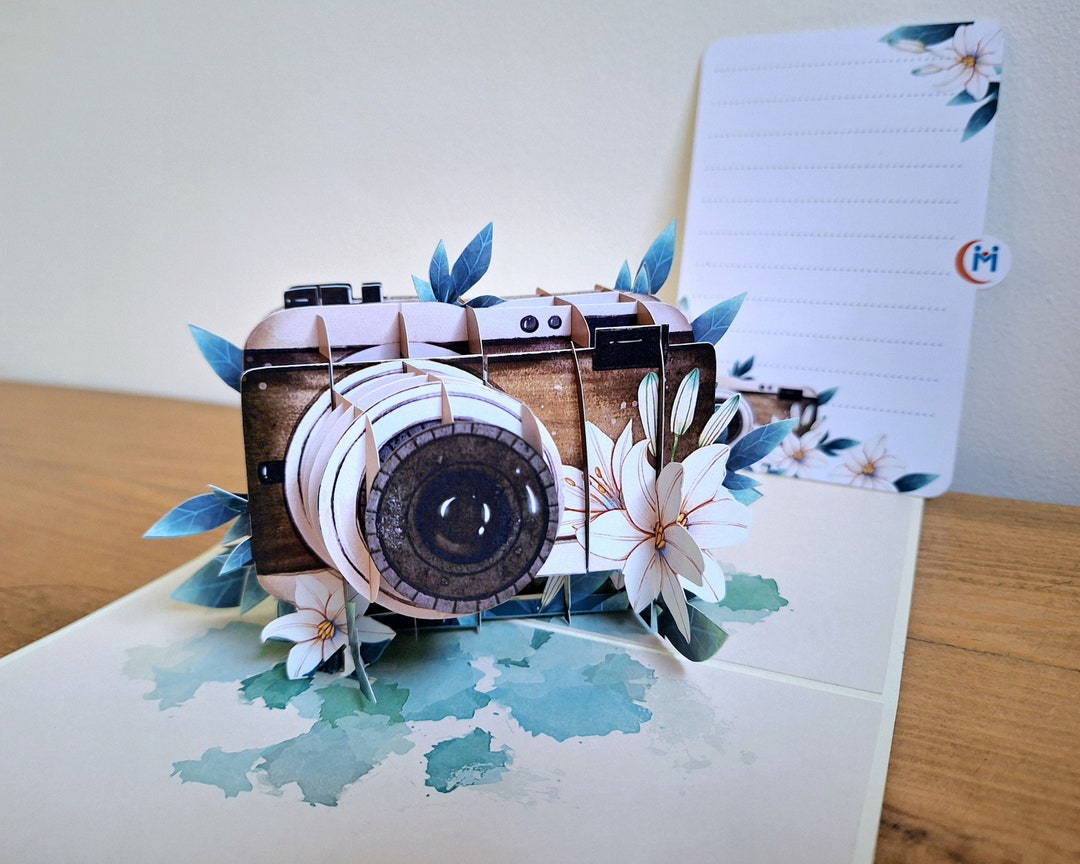 Card Mavens Vintage Camera Pop up Card for Birthday Retirement Get Well ...