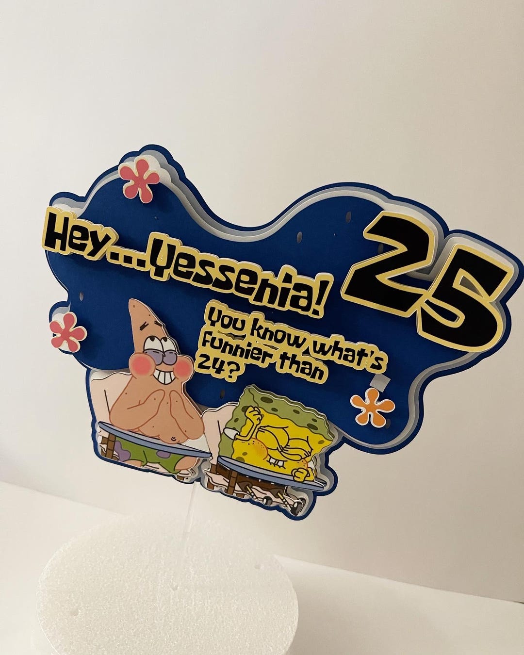 Spongebob Inspired Cake Topper | Personalized Birthday Party Decoration ...
