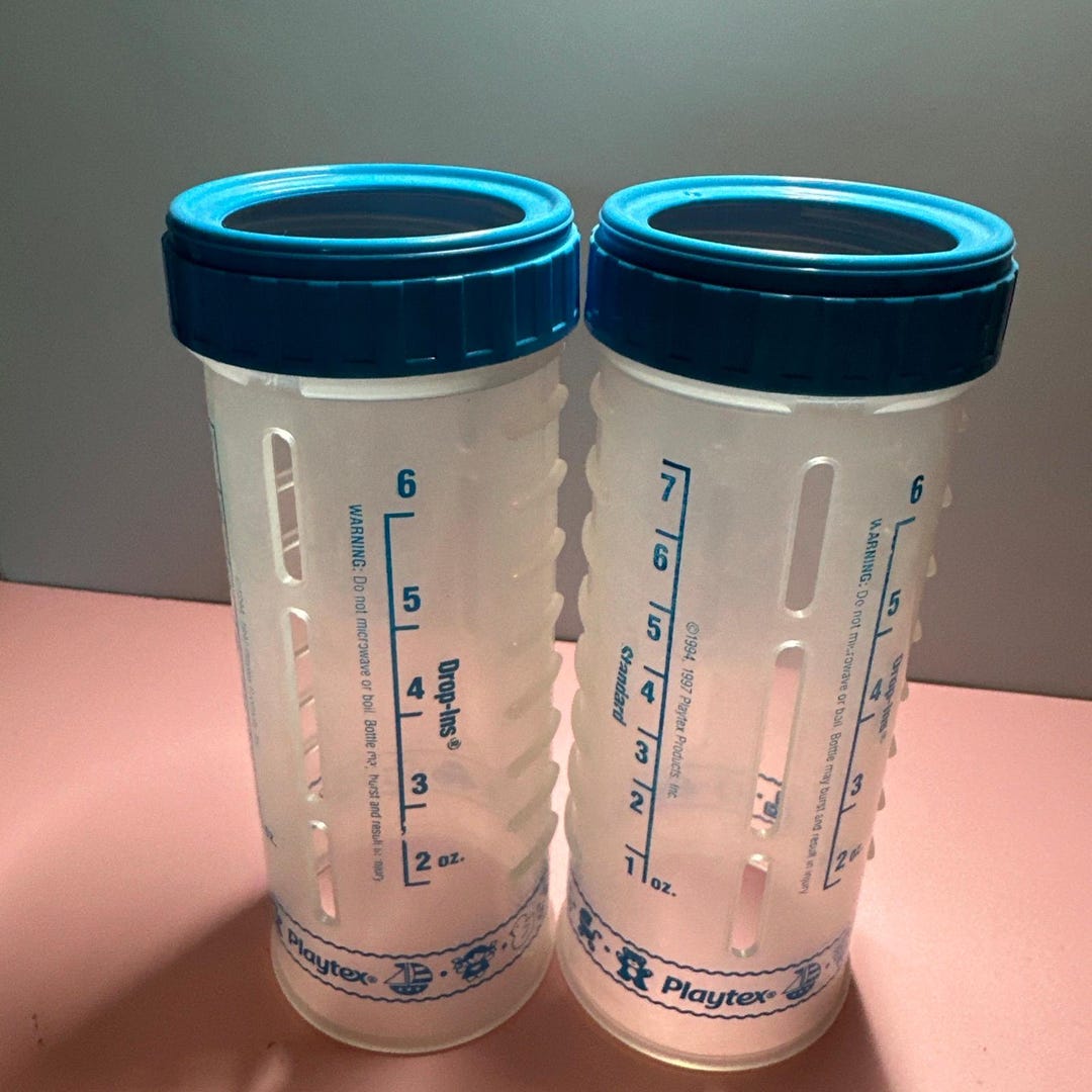 Vintage Playtex Nurser 1990’s Ring and Bottle Blue Set 8 Oz Drop in ...