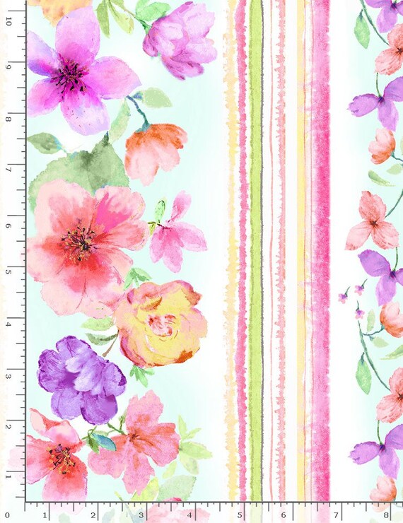 Watercolor Fleur Spring Song Collection Fabric FLEUR-CD8613 | Etsy
