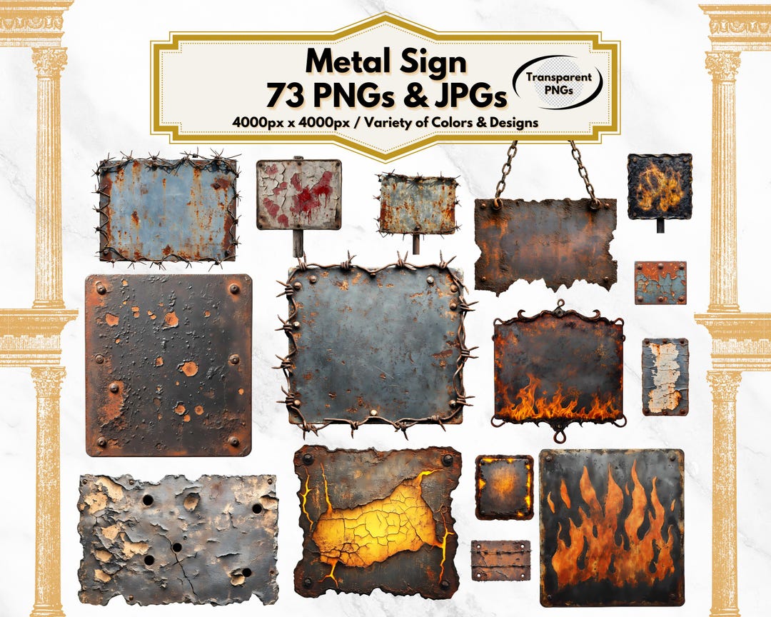Metal Sheet Clipart, 73 Blank Metal Sign Designs, Industrial Metal ...