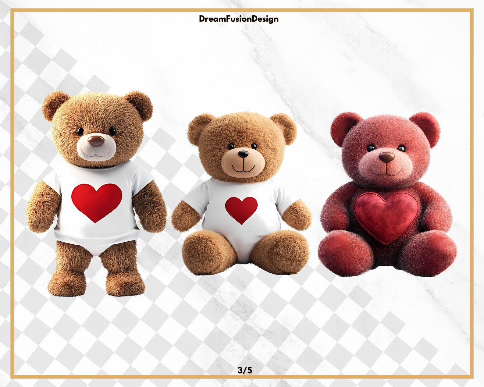 Valentine Teddy Bear Clipart, Cute Bear With Hearts, Valentines Day PNG ...