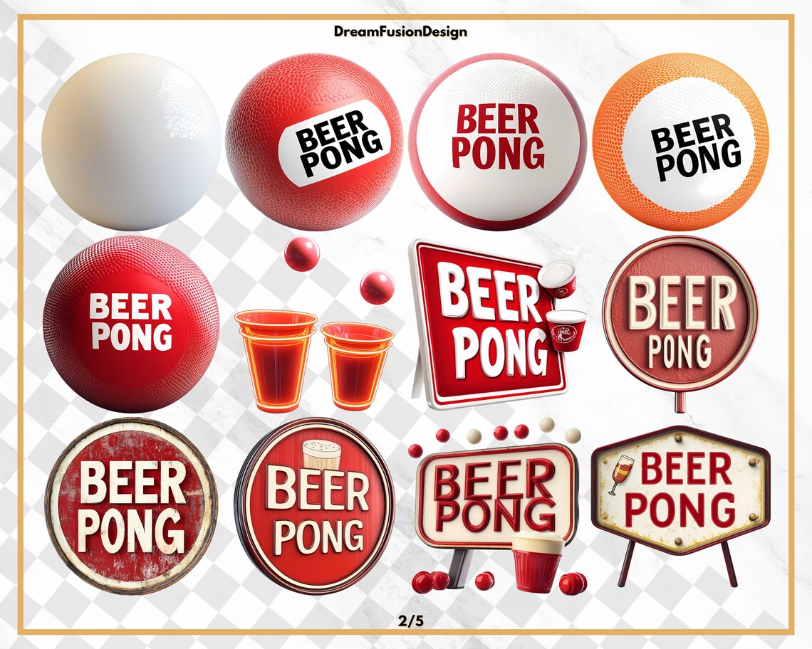 Beer Pong Clipart, Beer Pong PNG, Party Game Clipart, College Party ...