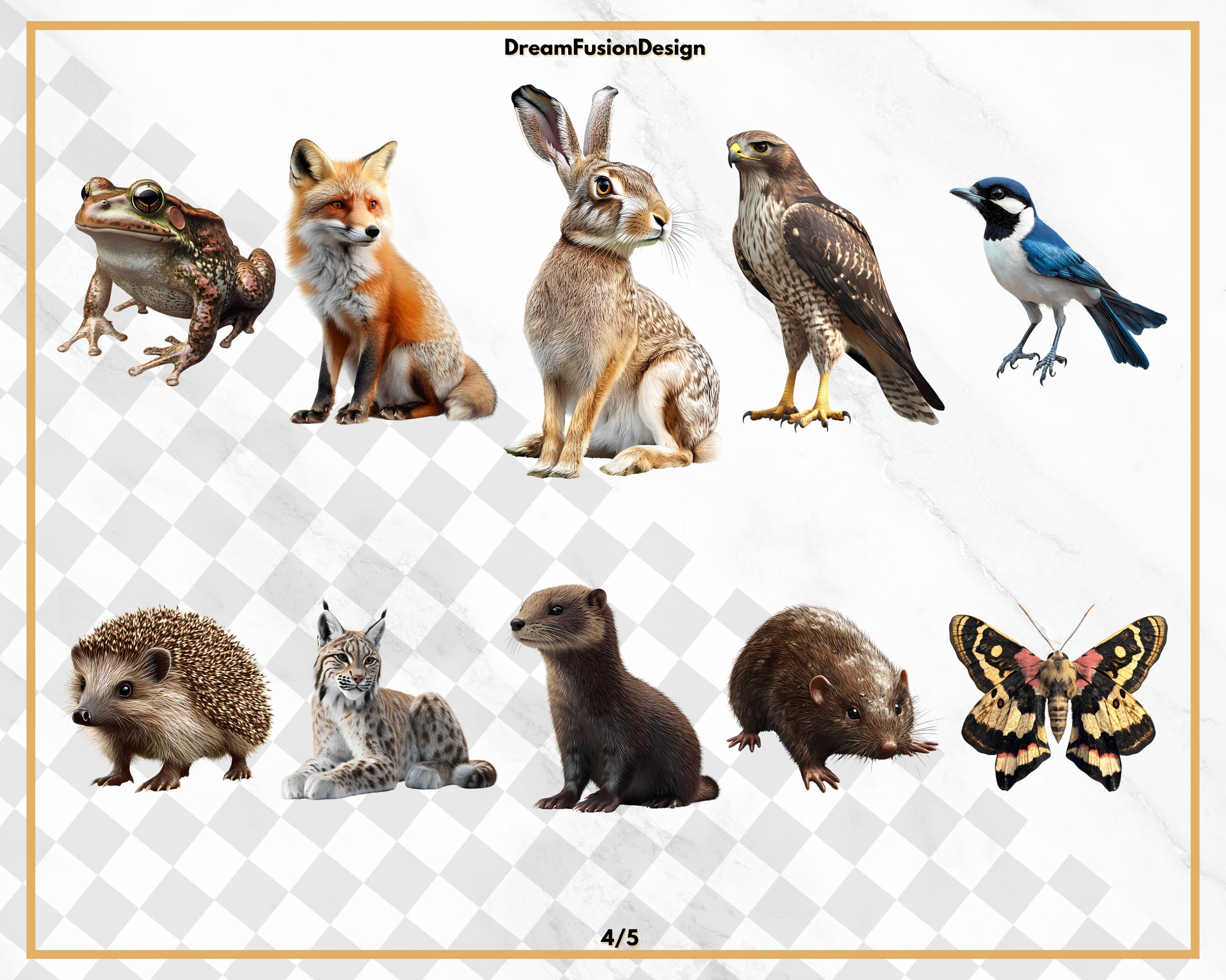 Woodland Animal Clipart, Forest Animal Illustrations, Woodland ...