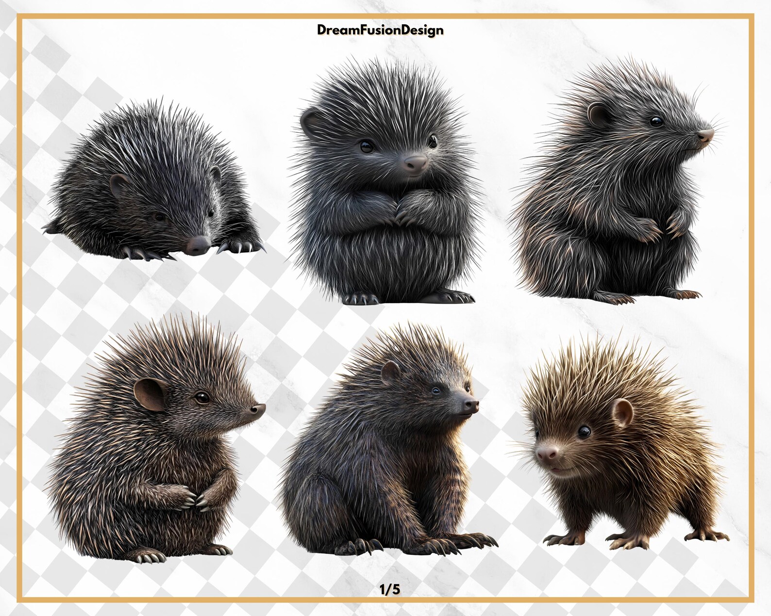 Porcupine Clipart, Wildlife Illustration, Porcupine PNG, Forest Animal ...
