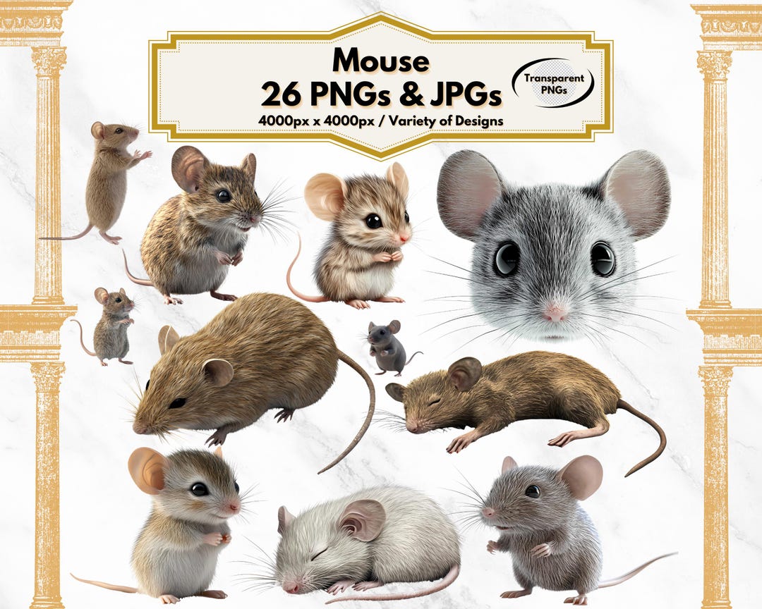 Mouse Clipart, Cute Forest Animal Illustration, Mouse PNG, Wildlife Art ...