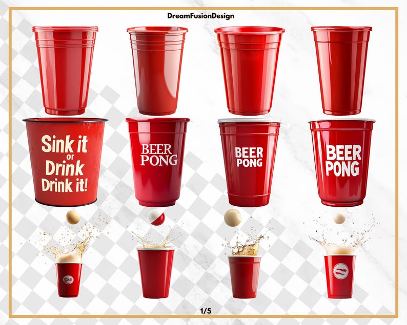 Beer Pong Clipart, Beer Pong PNG, Party Game Clipart, College Party ...