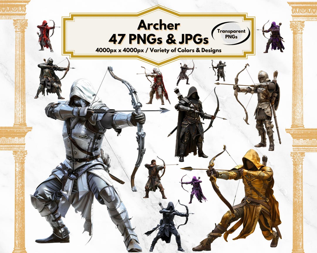 Archer Clipart, Archer PNG, Archer JPG, Medieval Clipart, Warrior ...