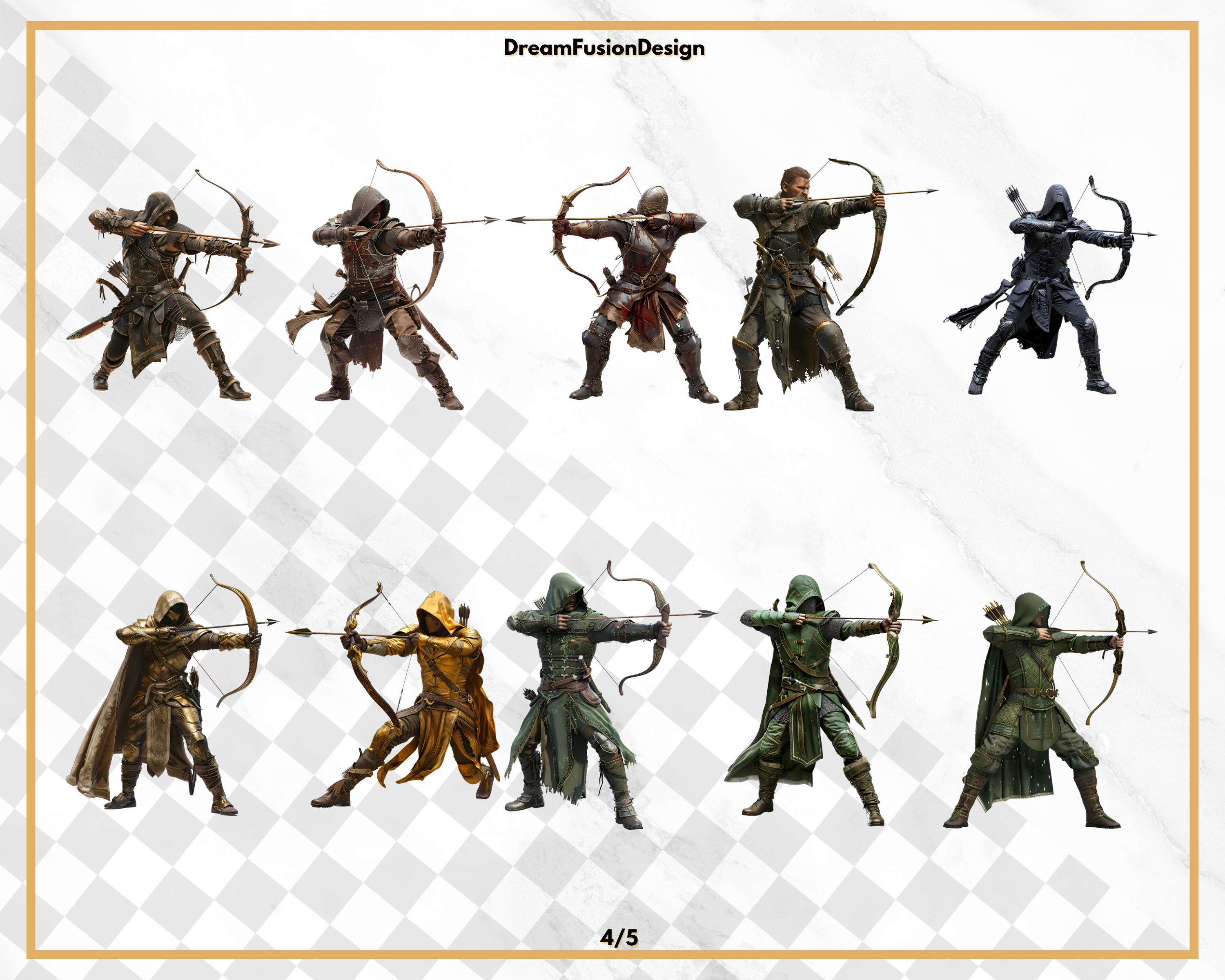 Archer Clipart, Archer PNG, Archer JPG, Medieval Clipart, Warrior ...