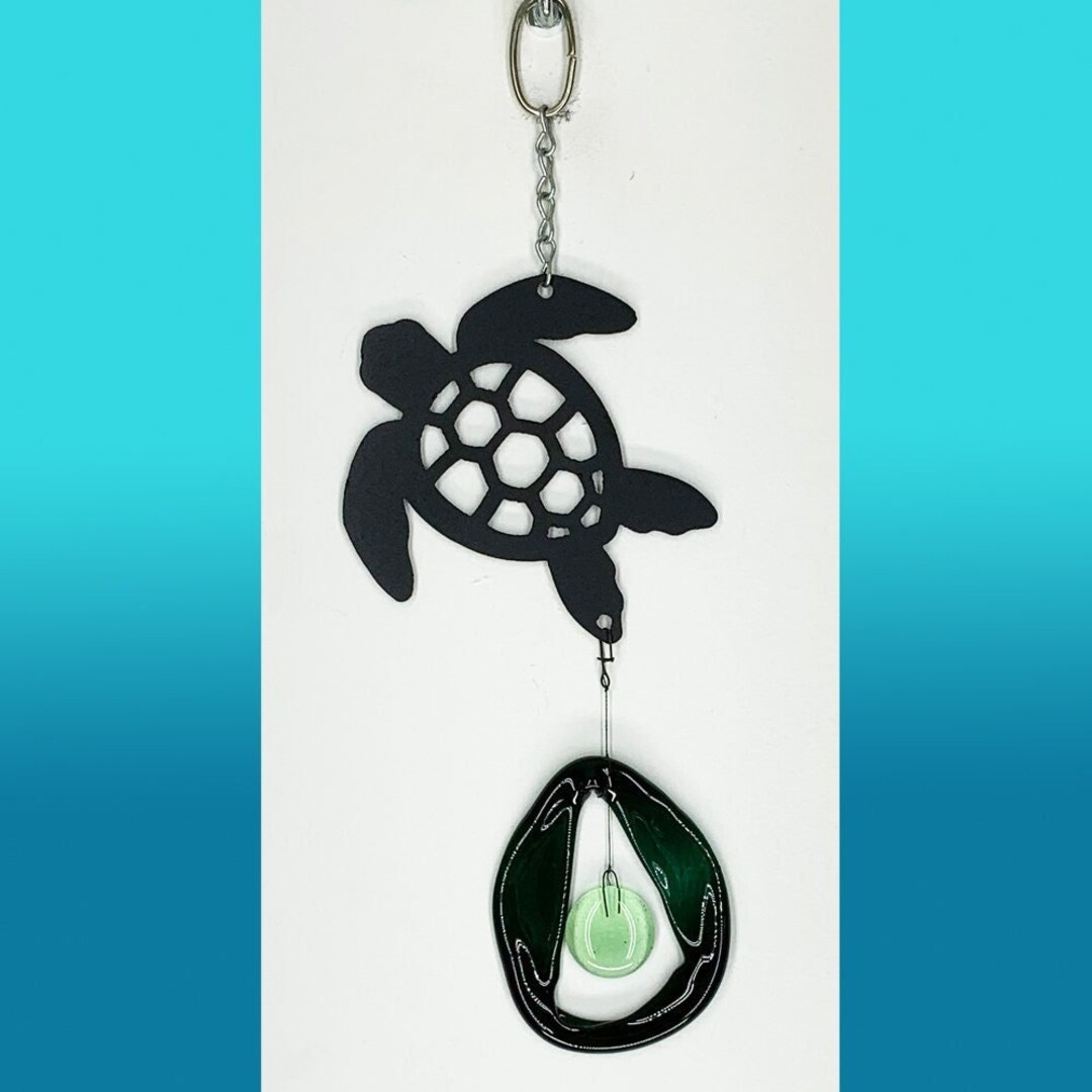 Sea Turtle Chime, Logger Head Turtle, Handmade Windchimes, Recycled ...