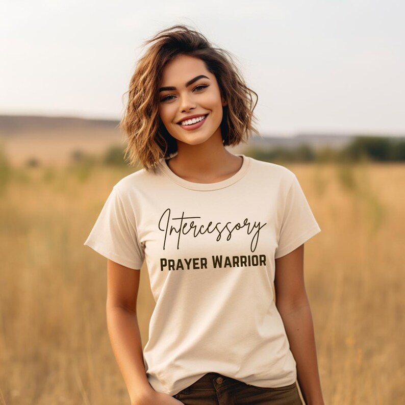 Intercessory Prayer Warrior Vintage Inspirational Preacher Ministry Ladies Minimalist Cross Tee ...
