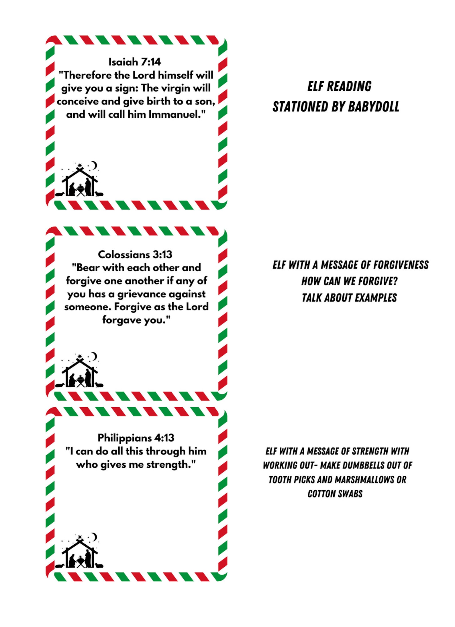 Christian Elf Set up and Bible Verse Guide | Christmas Blessings ...