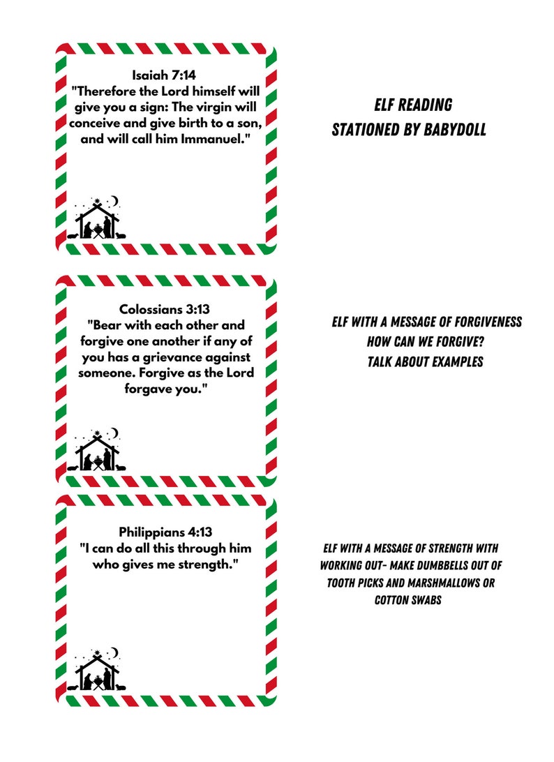 Christian Elf Set up and Bible Verse Guide | Christmas Blessings ...