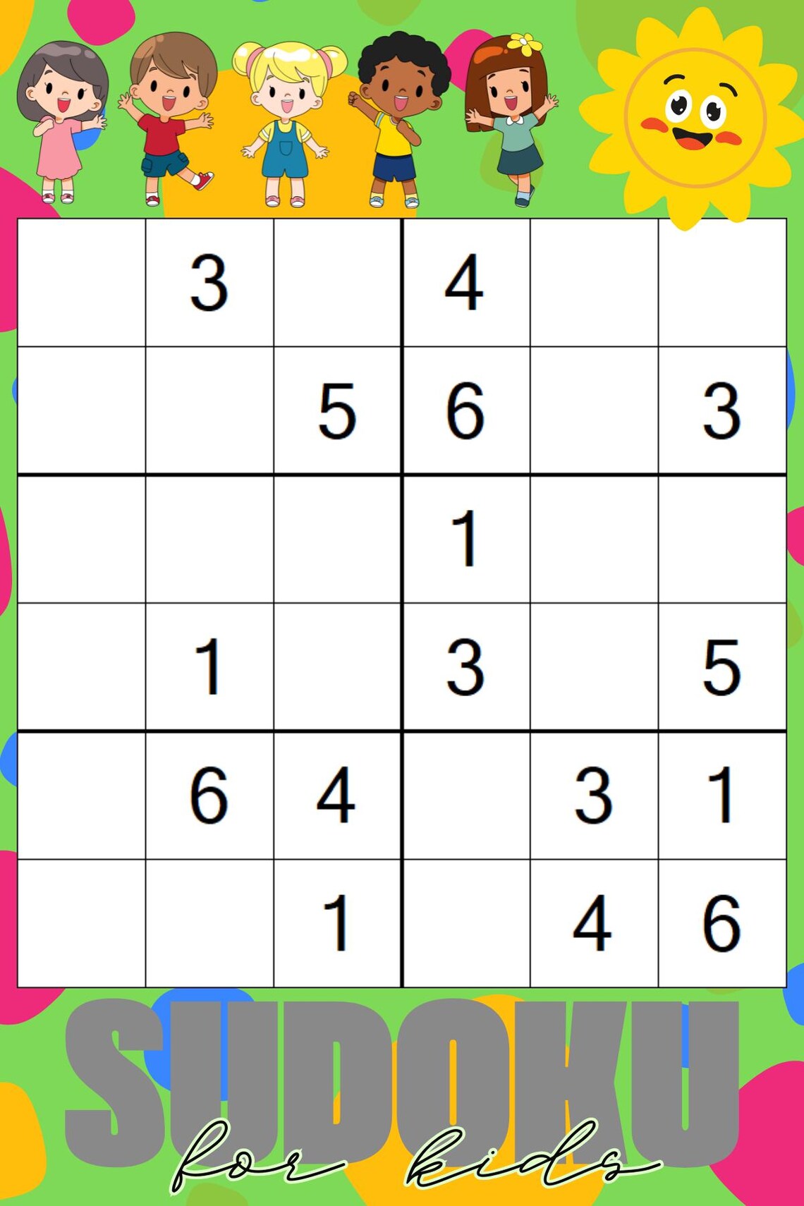 DIY Sudoku for Kids Game | Editable Sudoko for Kids Game Kids Activity ...