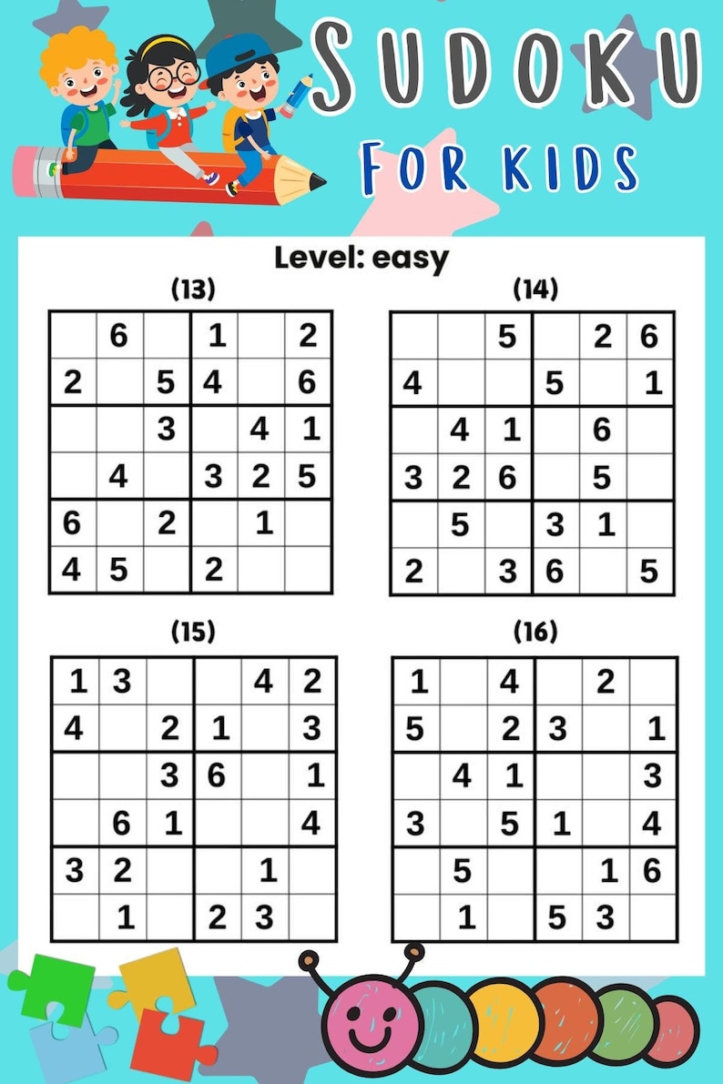 DIY Sudoku for Kids Game | Editable Sudoko for Kids Game Kids Activity ...