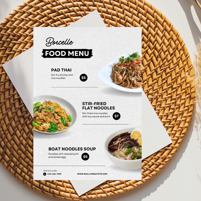 Restaurant Menu Template, Simple Food Menu Template, Modern Food Menu ...