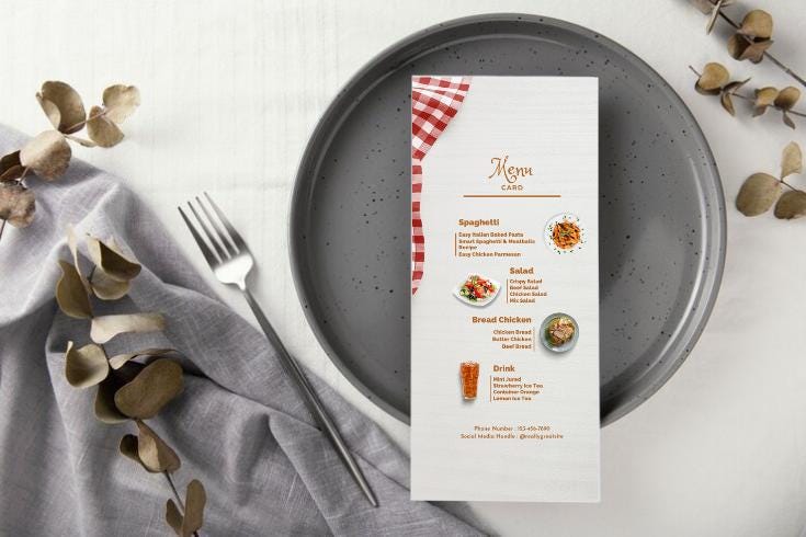 Rustic Restaurant Style Menu Card | Customizable Menu Design ...