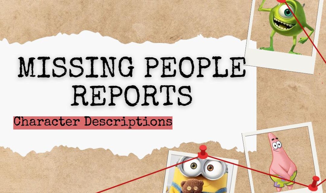 Character Descriptions - Missing Character Files - Etsy