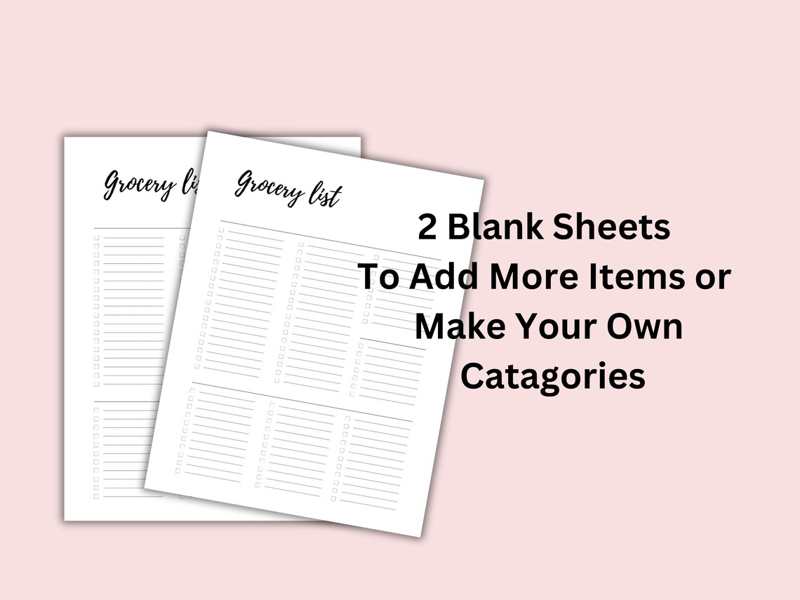 Editable Grocery List Template, Grocery Checklist, Grocery List ...
