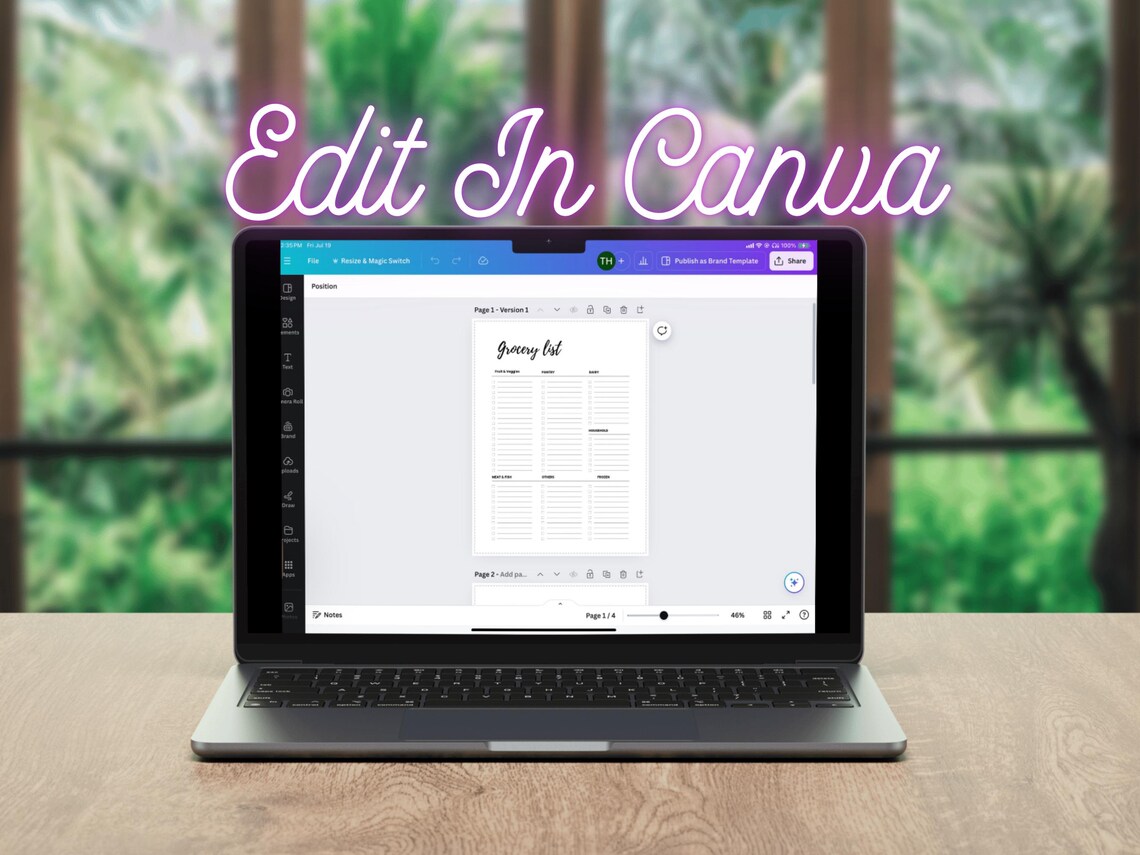 Editable Grocery List Template, Grocery Checklist, Grocery List ...
