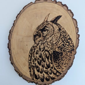 Wood Burned Owl - Wood Burning - Pyrography - Etsy