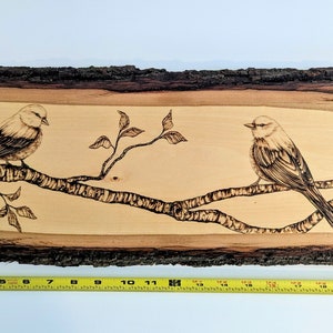 Birds on a Branch Wood Burning - Wood Burning - Pyrography - Etsy