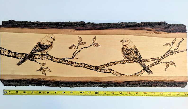 Birds on a Branch Wood Burning - Wood Burning - Pyrography - Etsy