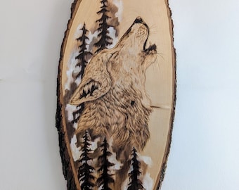 Wolf Wood Burning - Wood Burning - Pyrography - Etsy
