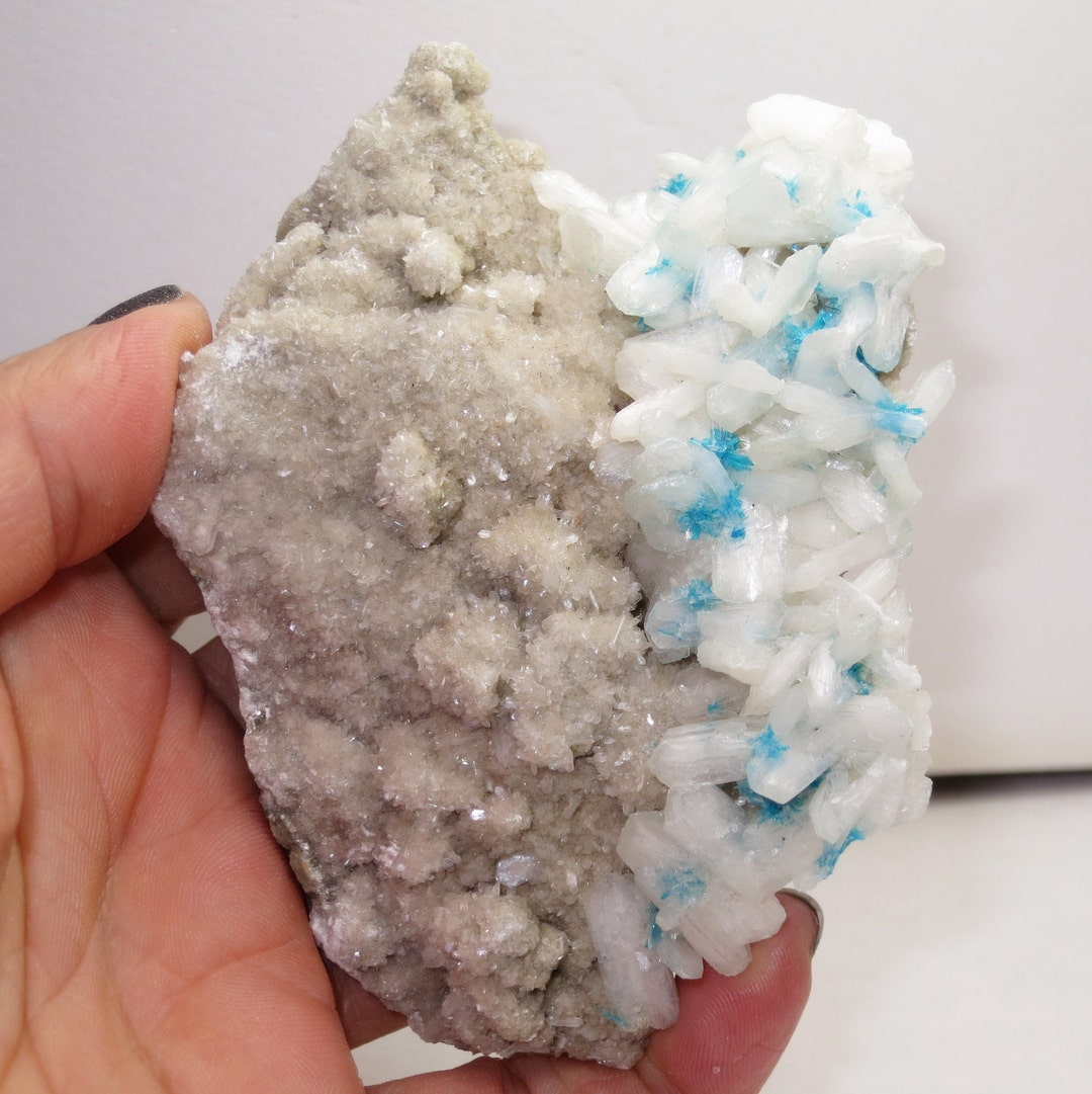 The Ready Ones - Altar - Blue Cavansite Sprays on White Stilbite Blades ...