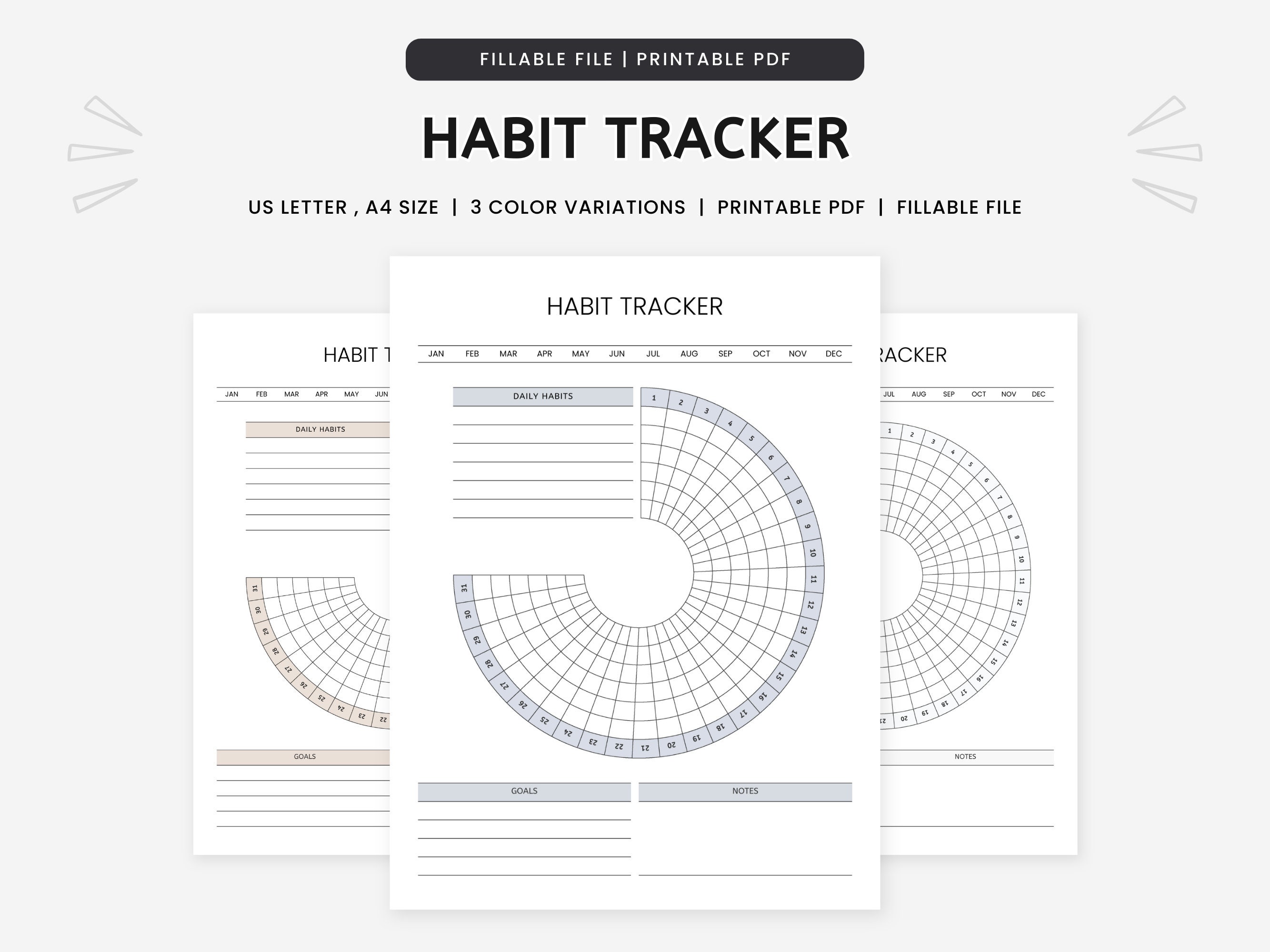 Monthly Habit Tracker Template, Printable Productivity Planning, Daily ...