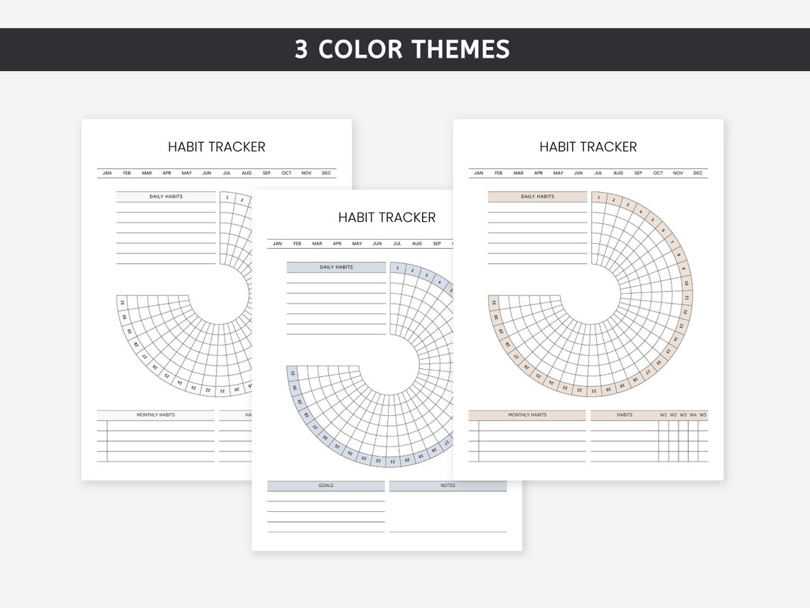 Monthly Habit Tracker Template, Printable Productivity Planning, Daily ...