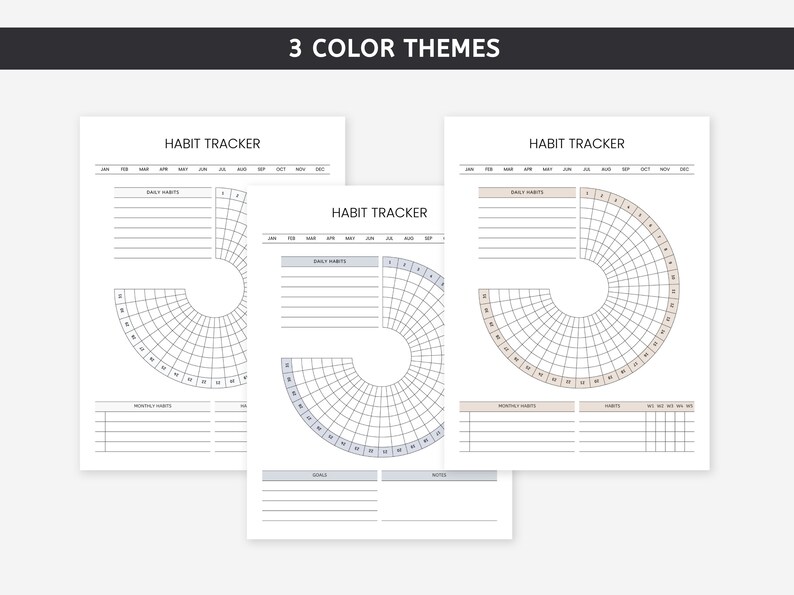 Monthly Habit Tracker Template, Printable Productivity Planning, Daily ...