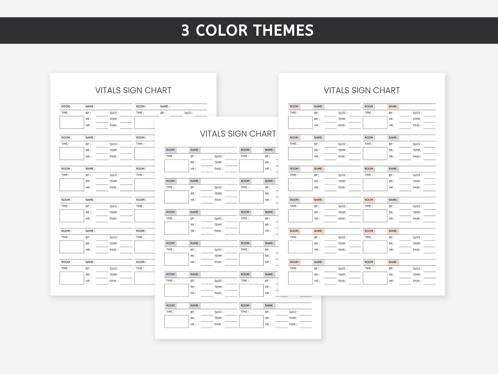 Vital Signs Chart Template, Editable Vitals Log, Printable Fillable ...