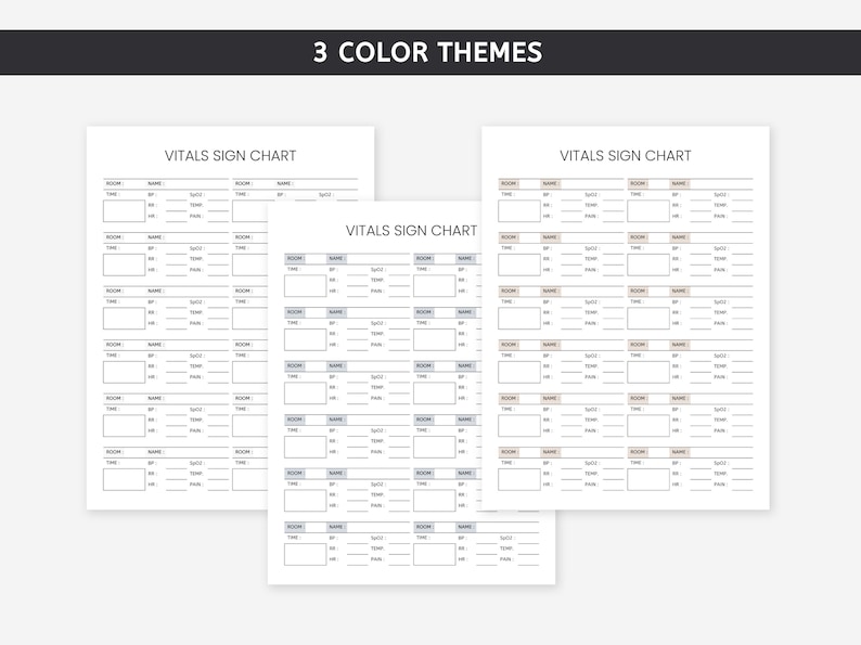 Vital Signs Chart Template, Editable Vitals Log, Printable Fillable ...